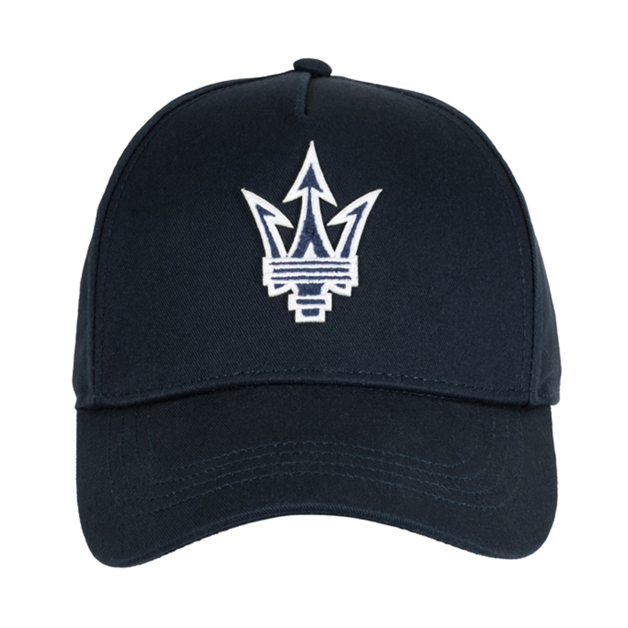 Maserati Official Trident Adjustable Cotton Baseball Cap - Navy