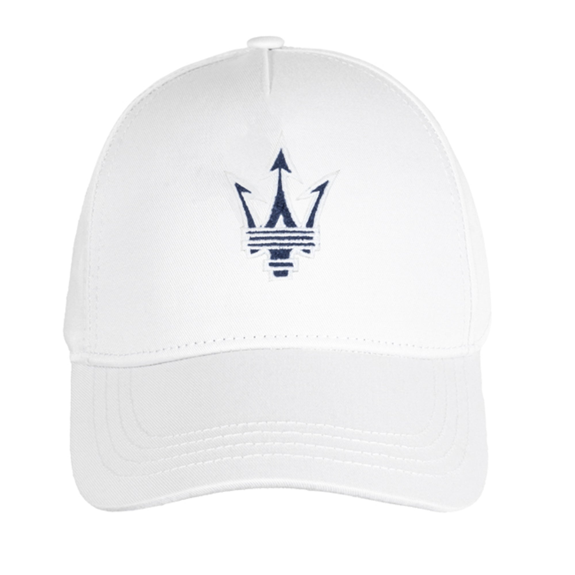 Maserati Official Trident Adjustable Cotton Baseball Cap - White