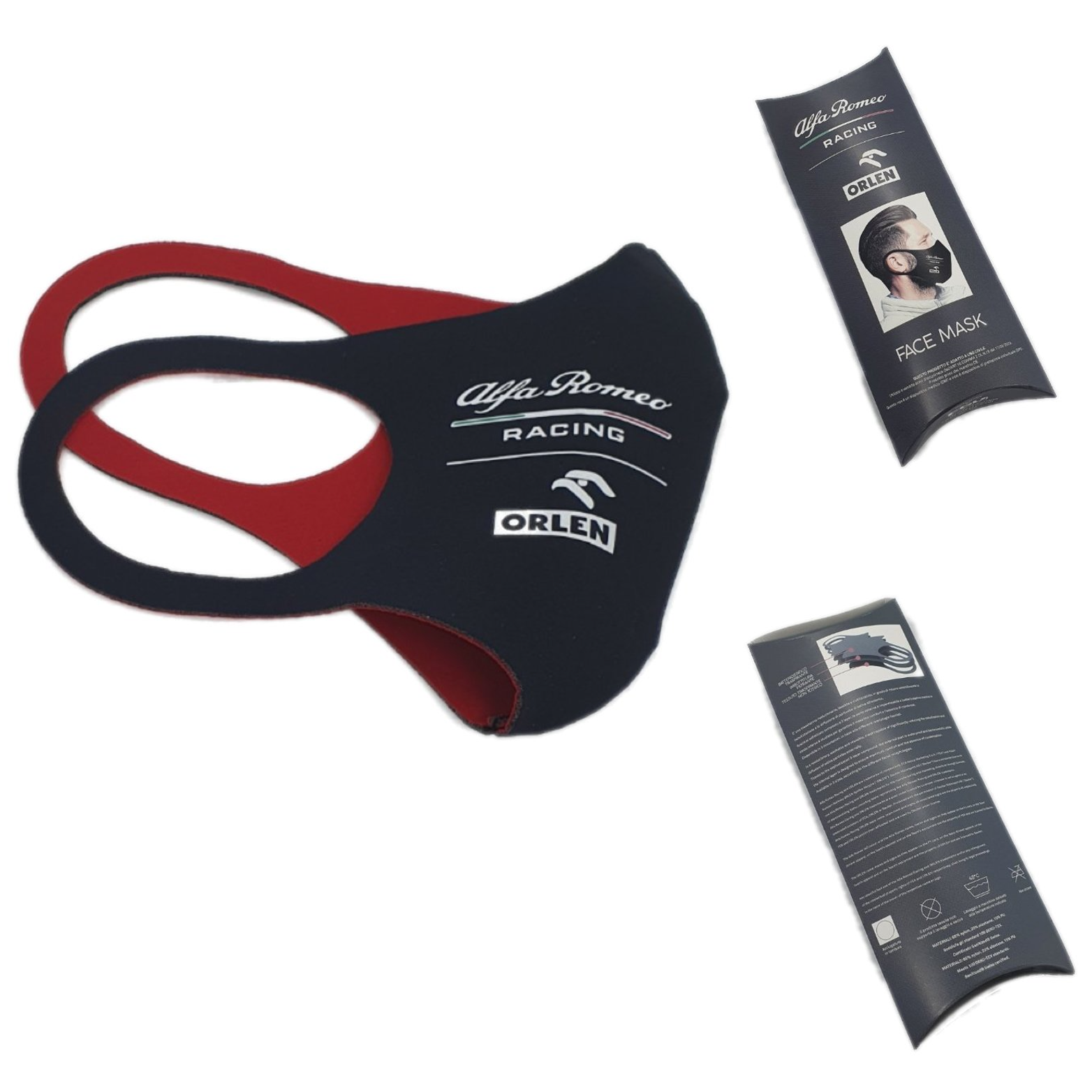 Alfa Romeo Racing Official Face Mask 3 Layer Made in Italy